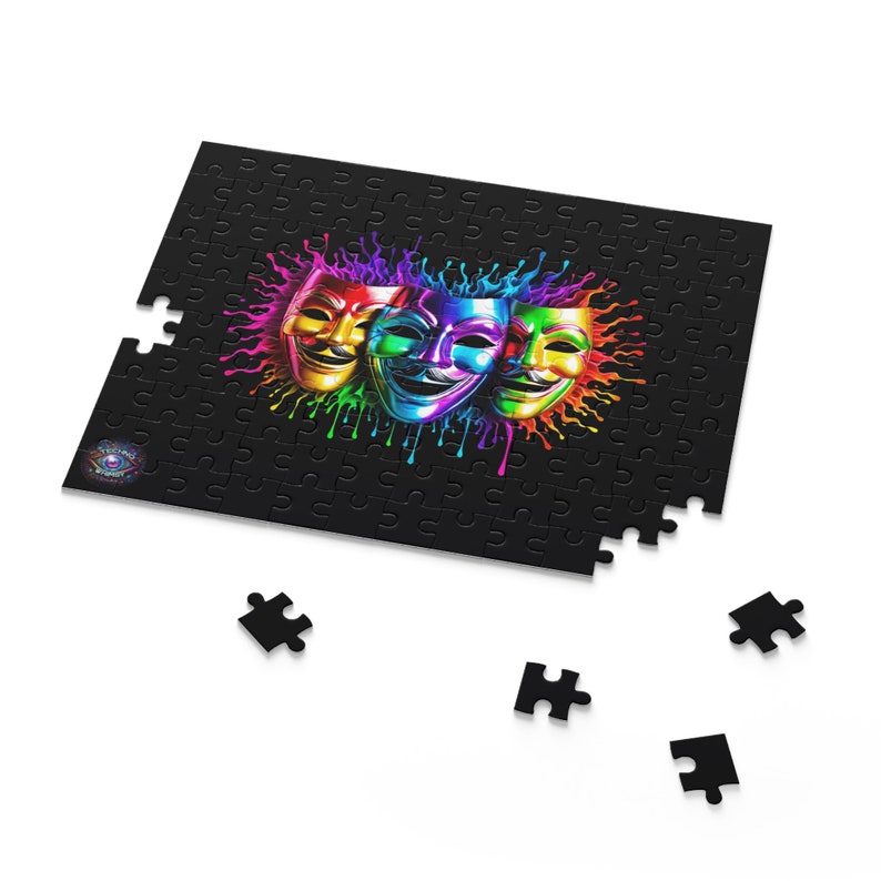 Vibrant Theater Masks Puzzle Colorful Drama Faces Jigsaw, Perfect Art ...