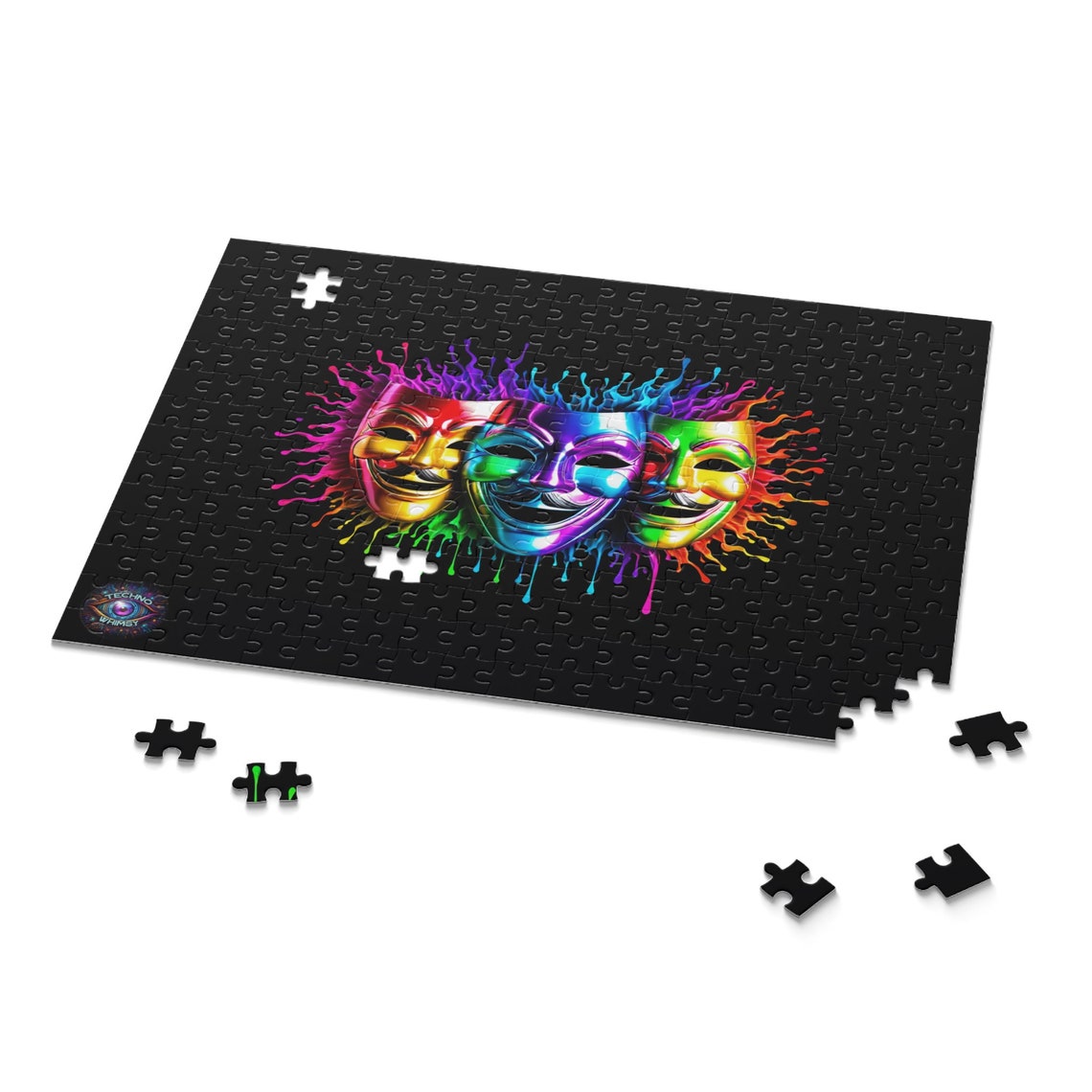 Vibrant Theater Masks Puzzle Colorful Drama Faces Jigsaw, Perfect Art ...