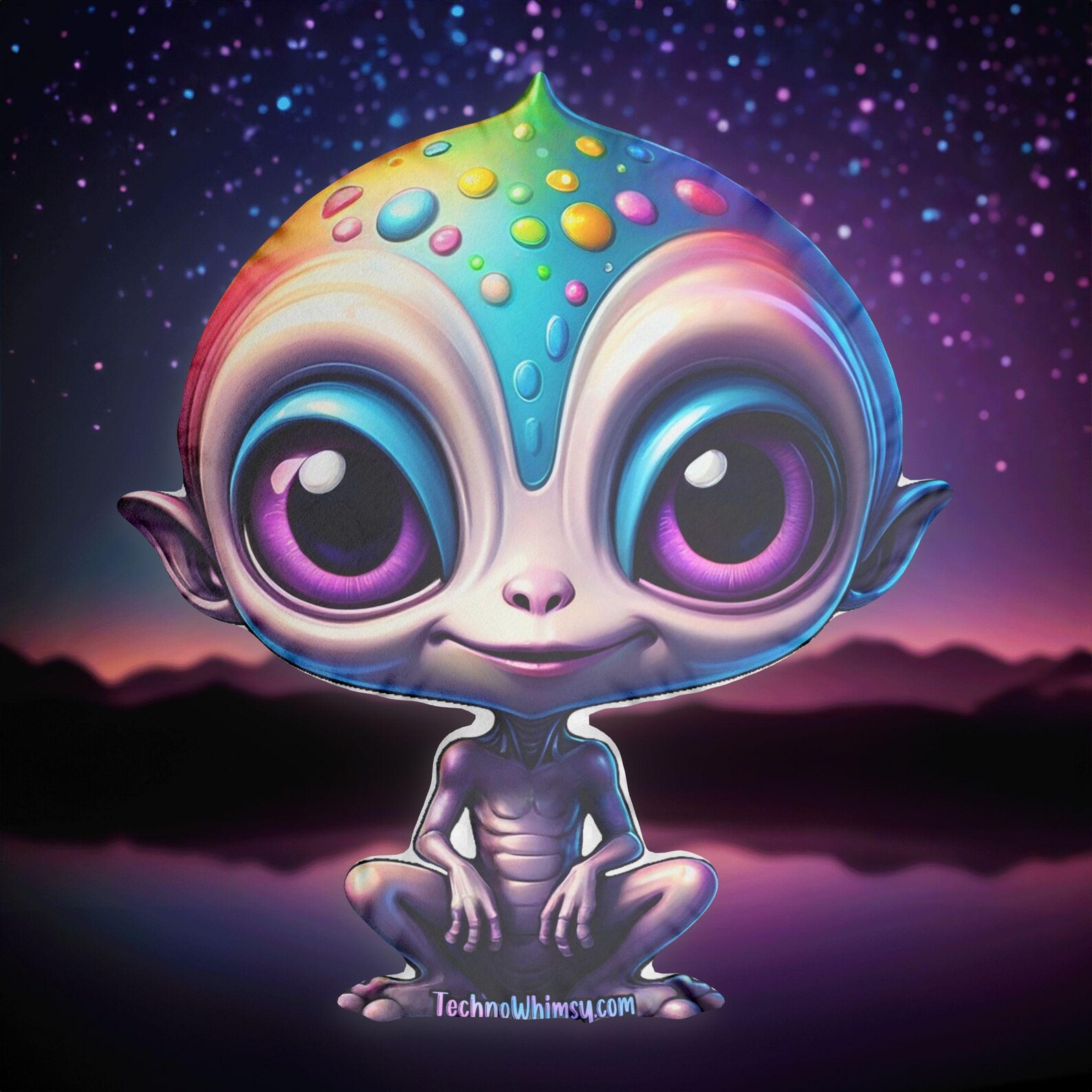 Adorable Alien Custom Shaped Pillow, Colorful Extraterrestrial Cushion ...