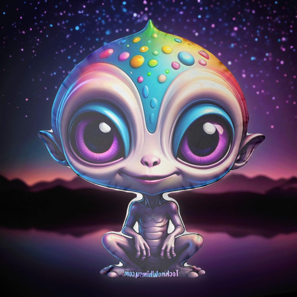 Adorable Alien Custom Shaped Pillow, Colorful Extraterrestrial Cushion ...