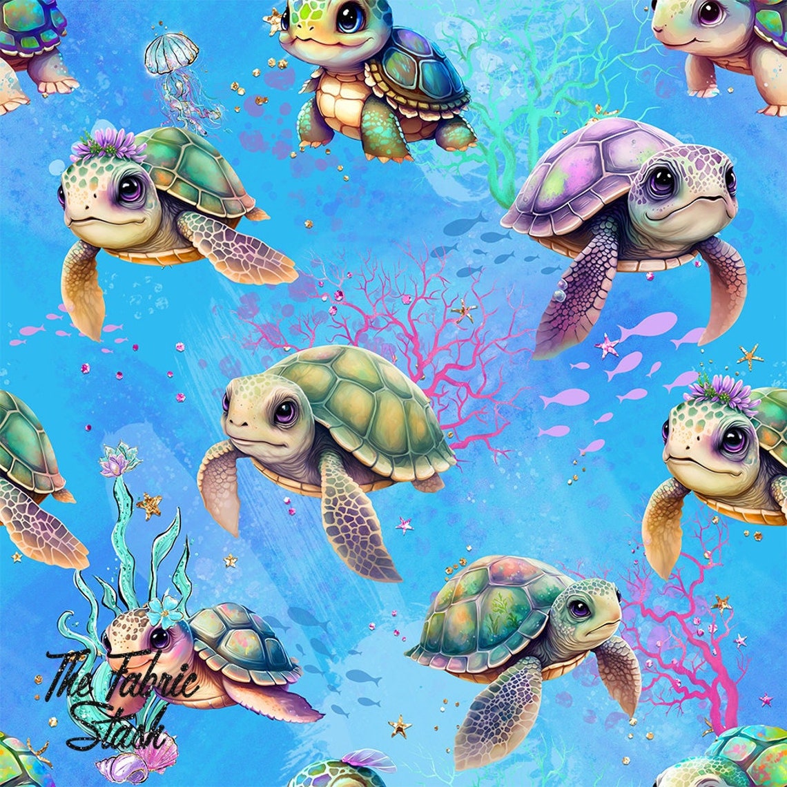 Turtle Digital Seamless Pattern - Etsy