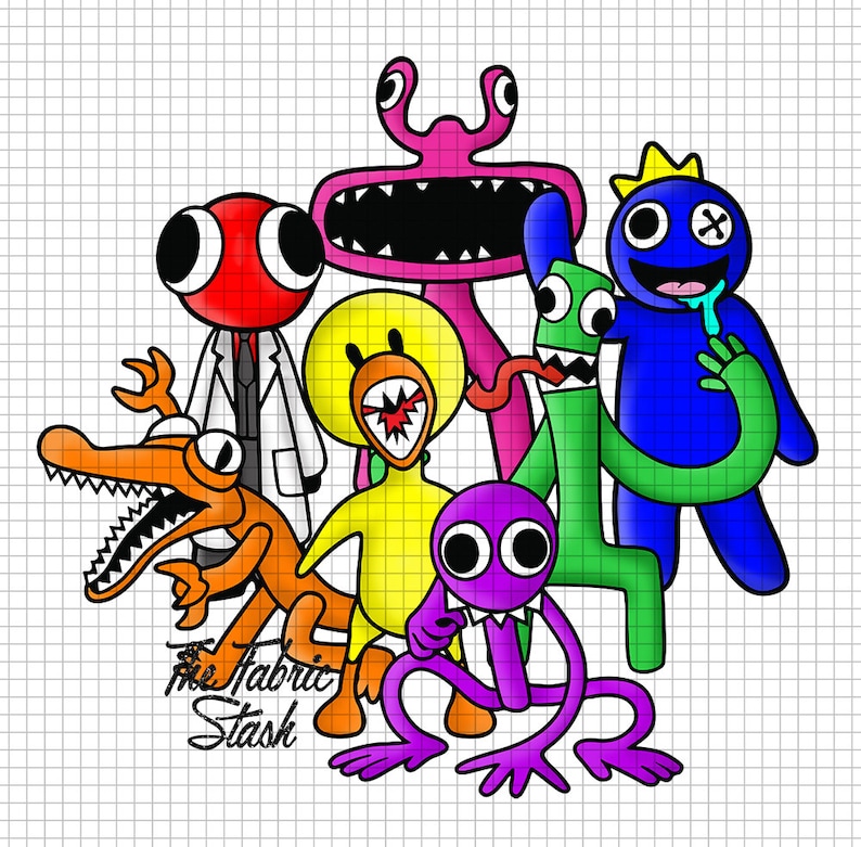 Rainbow Friends Digital Seamless Pattern + Sub - Etsy