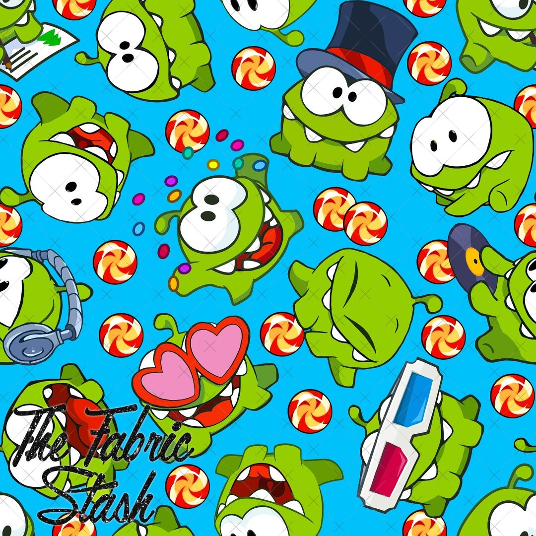 Candy Muncher Cut the Rope Om Nom Digital Seamless Pattern Repeating ...