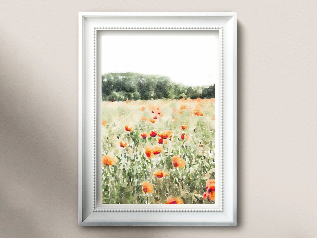 Poppy Print Digital Download, Poppy Field, Prints Floral Wall Art ...