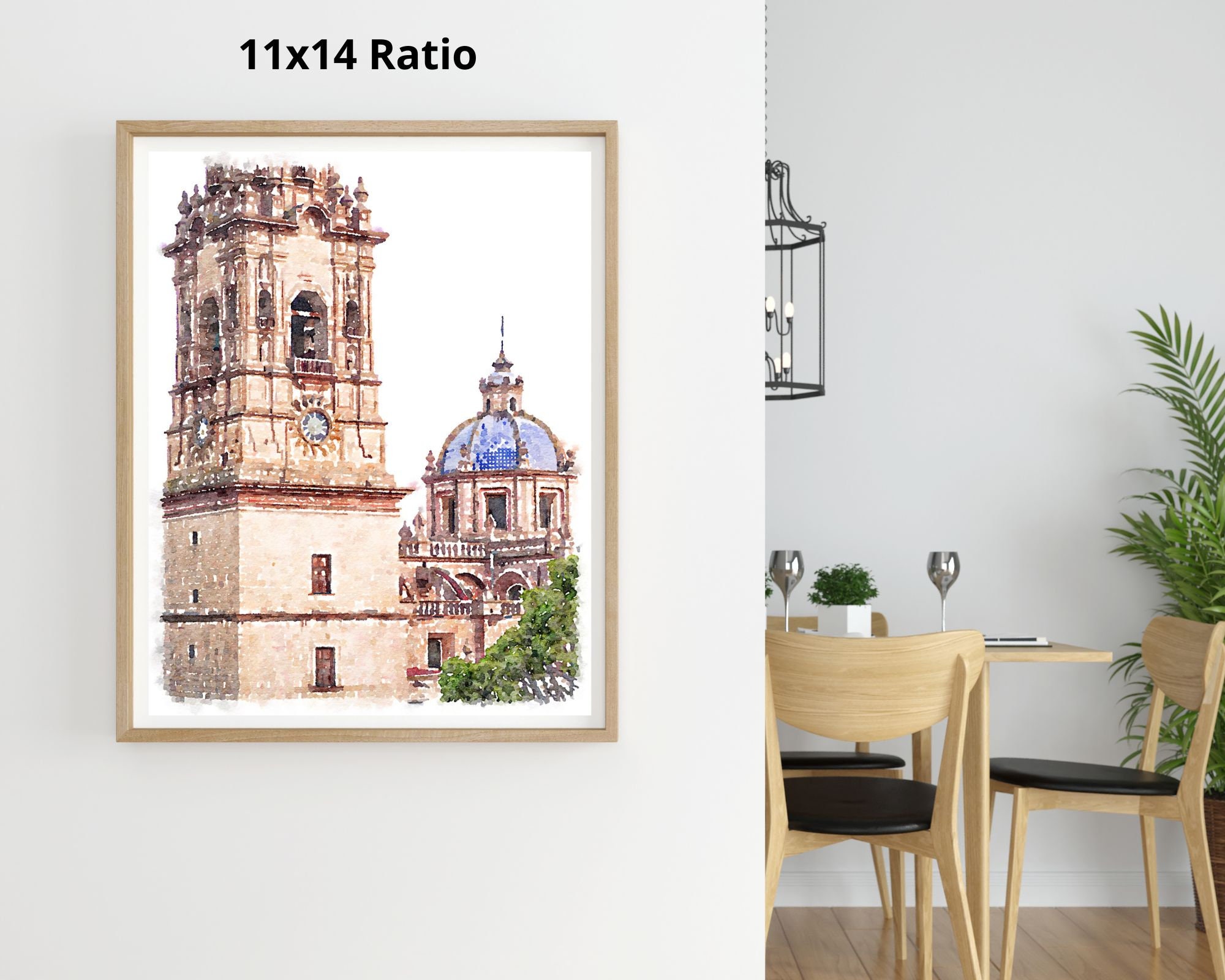 Cathedral De Morelia, Mexico Watercolor Print, Morelia Travel Poster ...