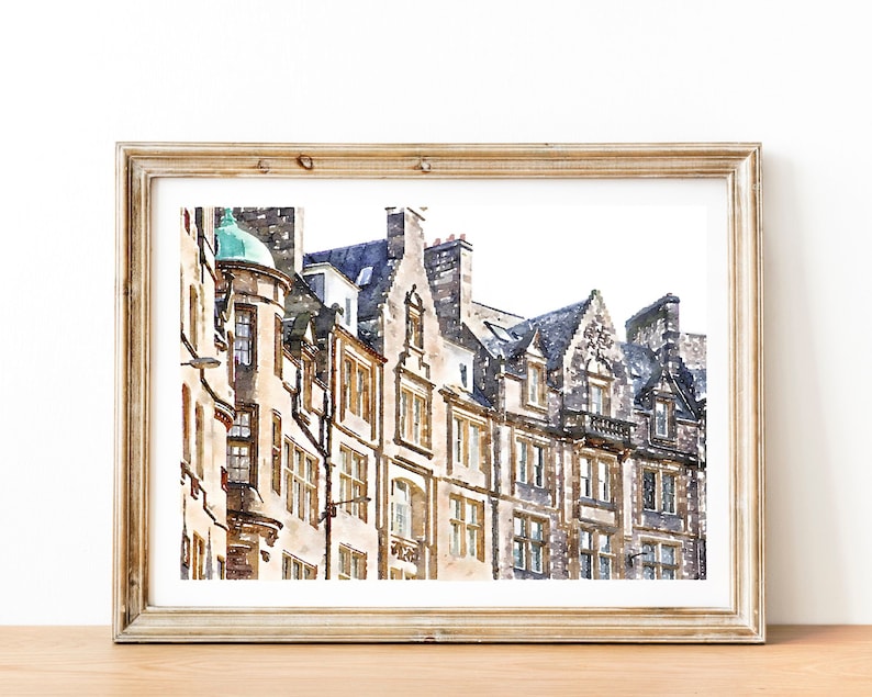 Edinburgh Scotland Watercolor Print, Europe Travel Poster, Edinburgh ...