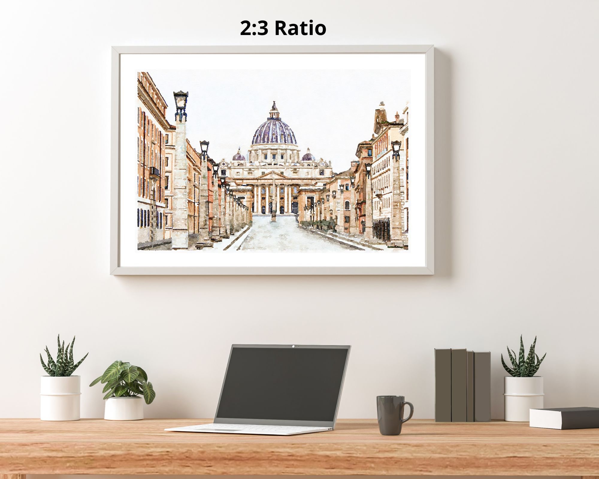 Vatican Rome Italy Watercolor Print, St Peter's Basilica Vatican ...