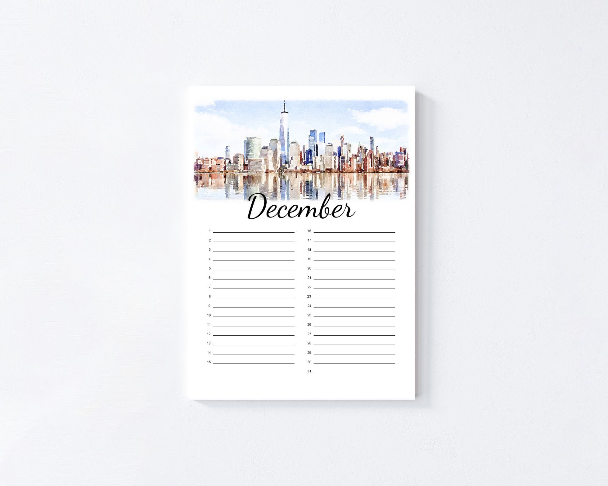 Printable Perpetual Calendar, Landscape Birthday Calendar, Gift for ...