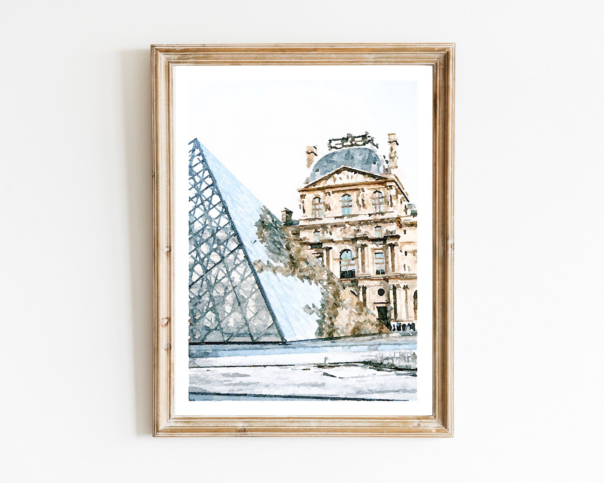 Louvre Museum Paris Watercolor Print, France Travel Poster, French ...