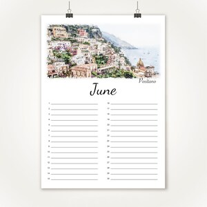Italy Travel Printable Calendar, Perpetual Birthday Calendar, Italy ...