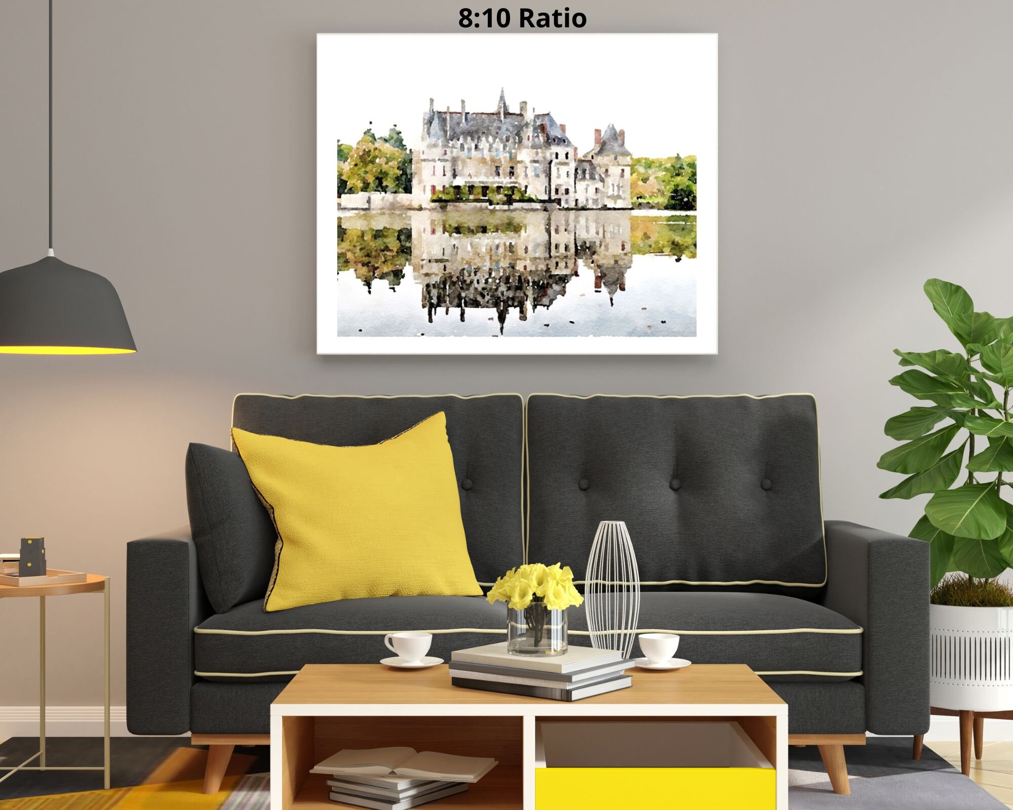 Chateau De La Bretesche Castle Watercolor Print, Missillac, France Wall ...