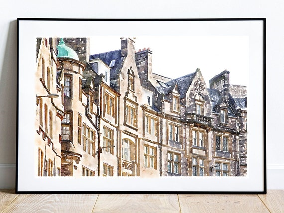 Edinburgh Scotland Watercolor Print Europe Travel Poster - Etsy