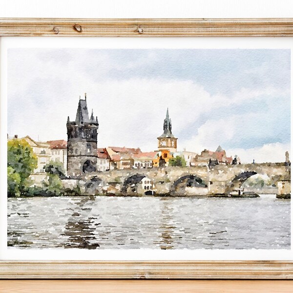 Watercolor of Prague - Etsy