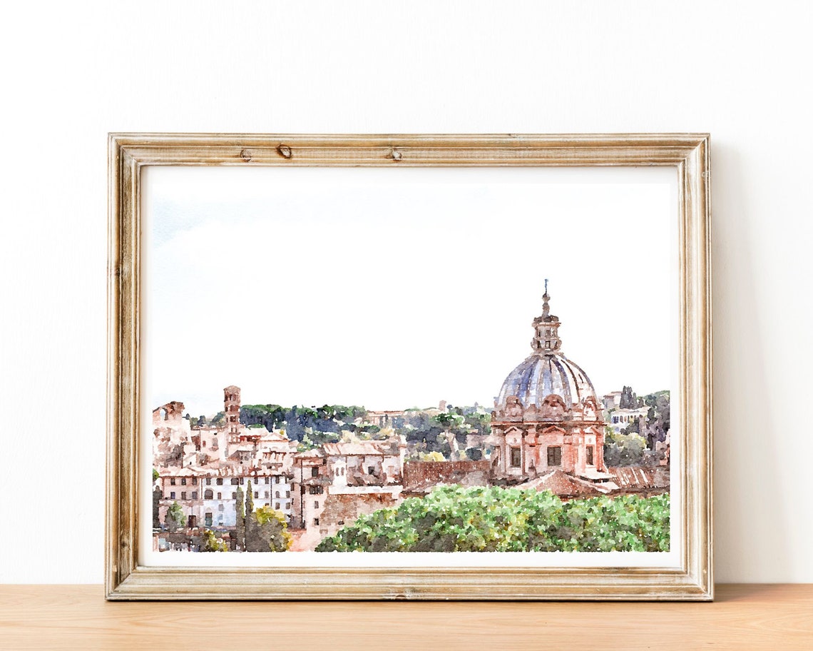 Rome Italy Watercolor Print, Europe Travel Art Print, Travel Gift ...