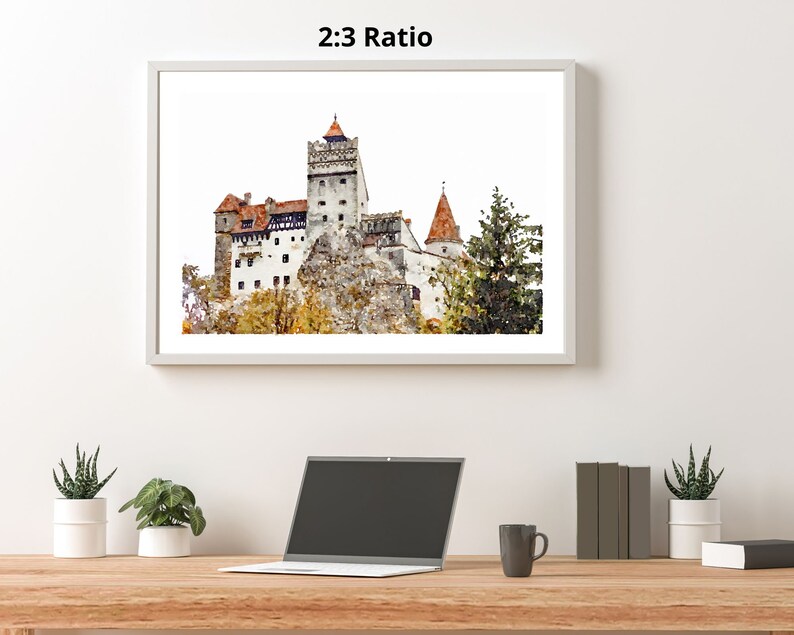 Dracula Castle Watercolor Print, Castle Bran Romania, European Travel ...