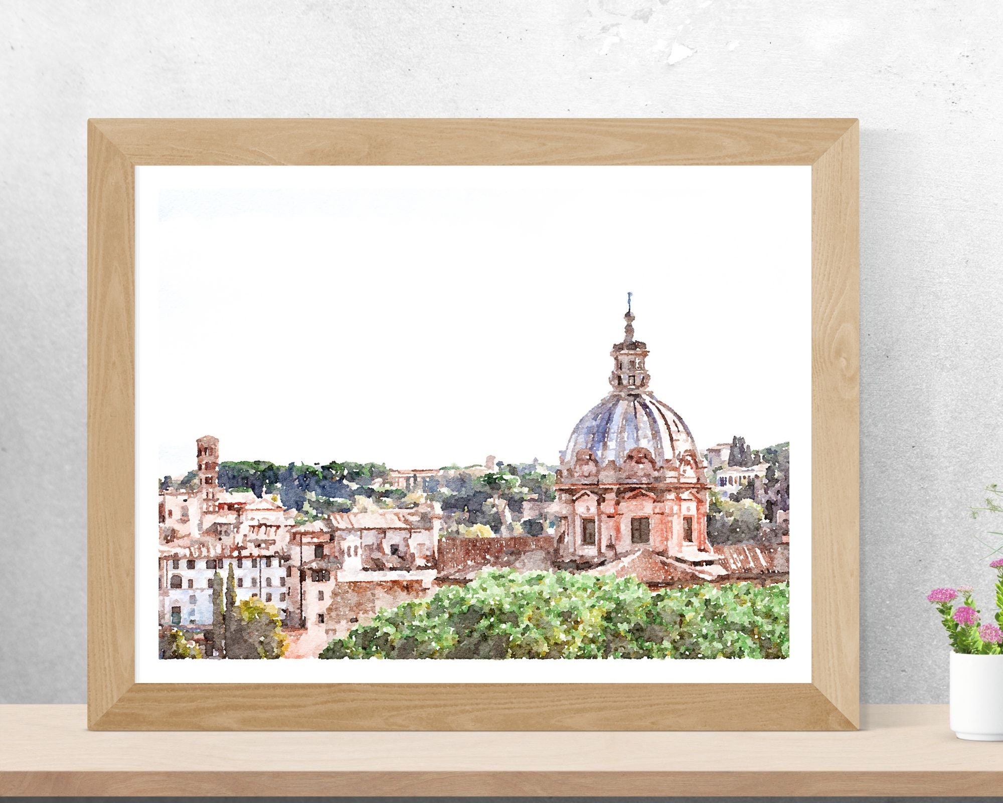 Rome Italy Watercolor Print, Europe Travel Art Print, Travel Gift ...