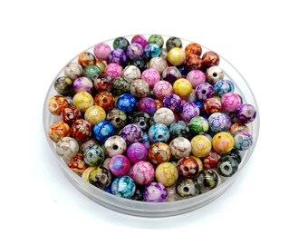 50pcs 14/16mm Round Resin Beadsmulti Color Acrylic Round Beadchunky ...