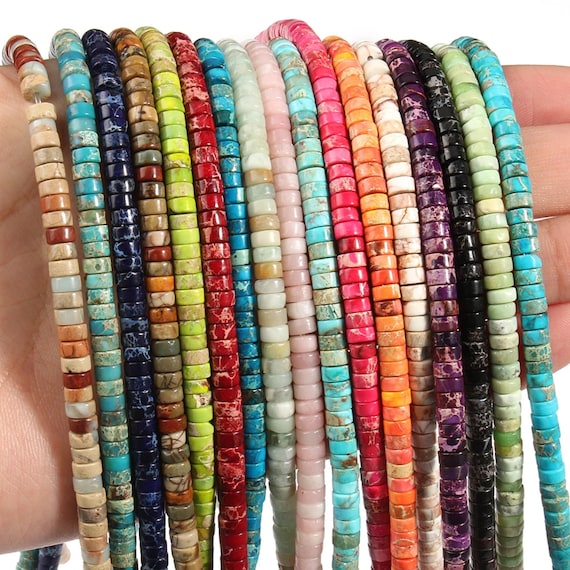 Natural Stone Flat Round Beads for Jewelry Making Bracelet Earrings Etsy