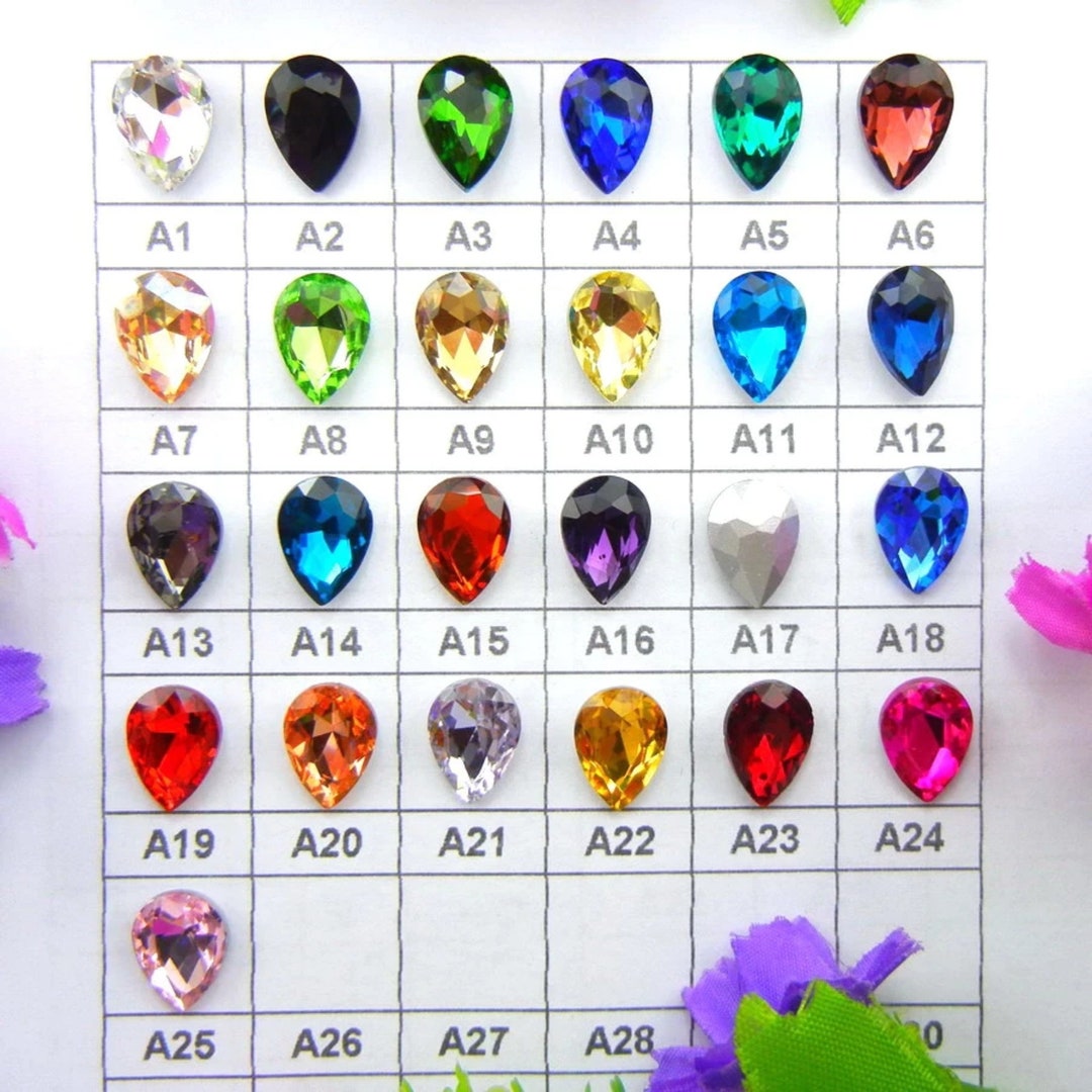 Teardrop Glass Crystal Point Back Rhinestone for Wedding Dress Shoes ...