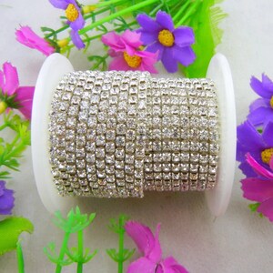 2 Yard Clear Crystal Rhinestone Chain Trim for Jewelry Making ...