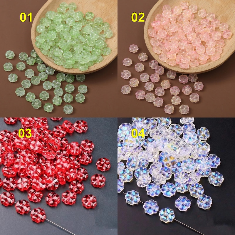 Glass Flower Beads - Etsy