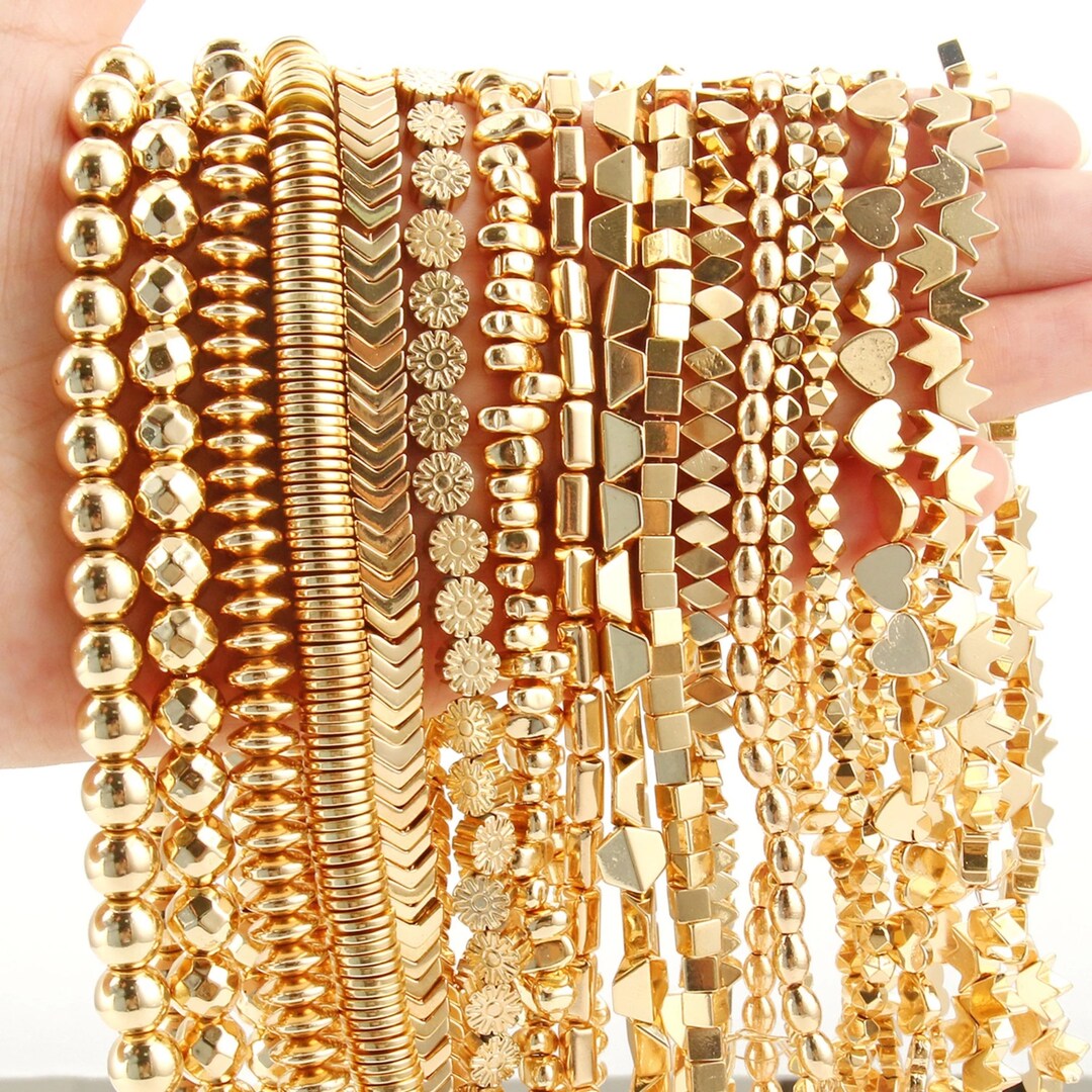 Gold Plated Color Hematite Beads for Jewelry Making - Etsy