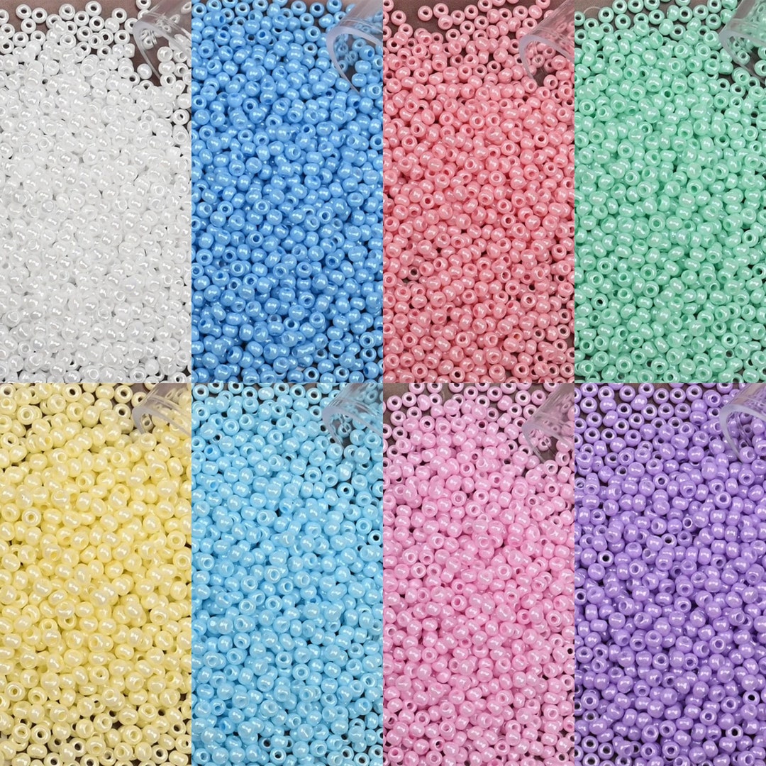 1200pcs 2mm Pearl Color Glass Seed Beads Shape for Jewelry Making - Etsy
