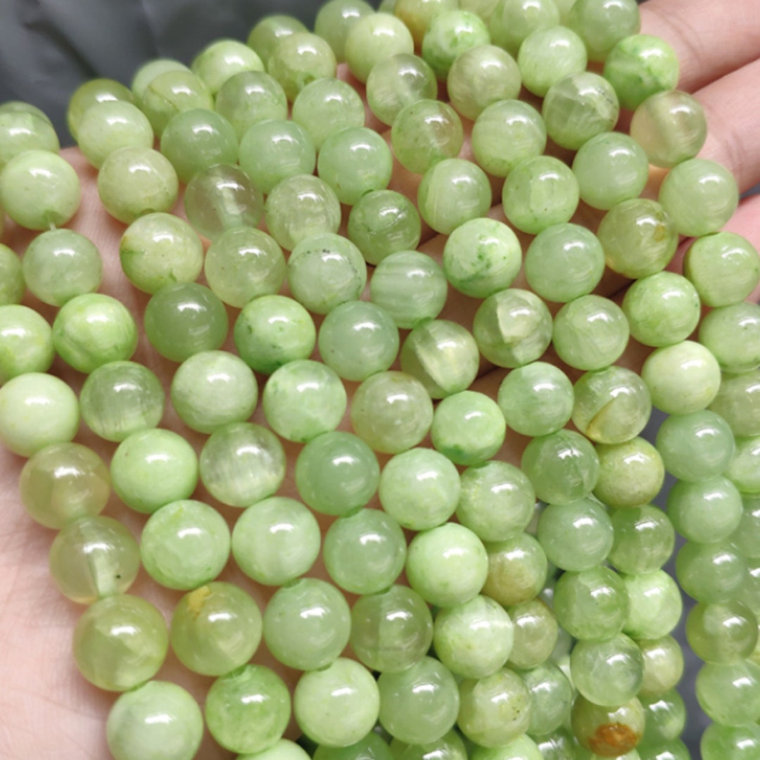 4/6/8/10mm Round Light Green Jade Stone Beads for Jewelry Making ...