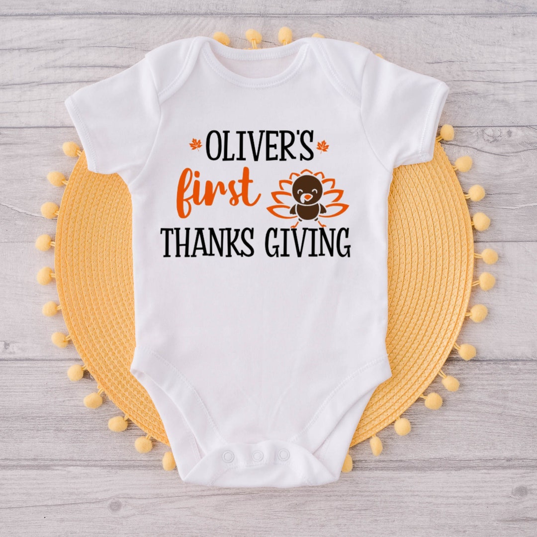 First Thanksgiving Outfit Boy, 1st Thanksgiving Turkey Bodysuit Baby ...
