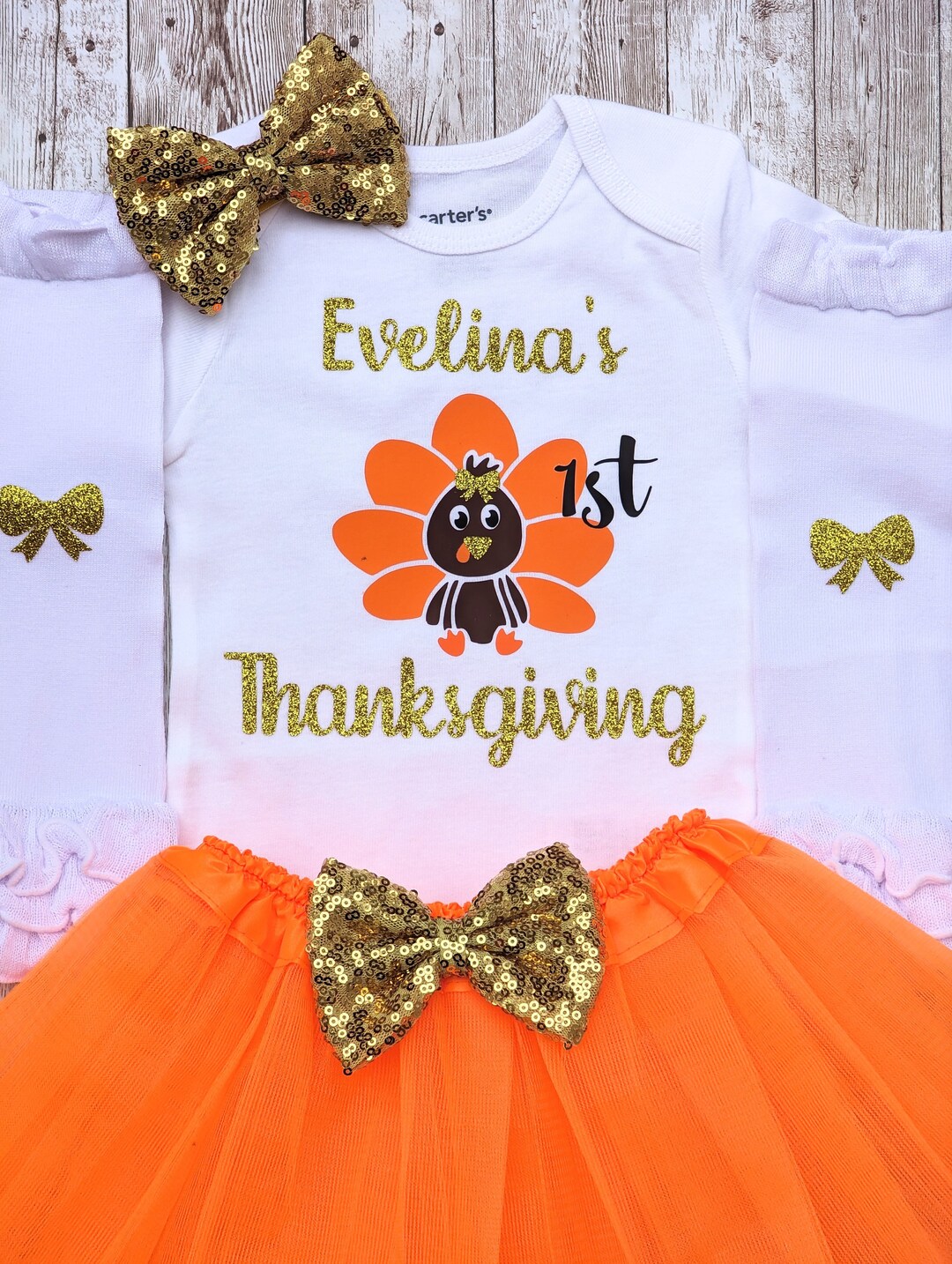 GIRLS 1st Thanksgiving My First Thanksgiving Baby Girl Outfit Baby Girl ...