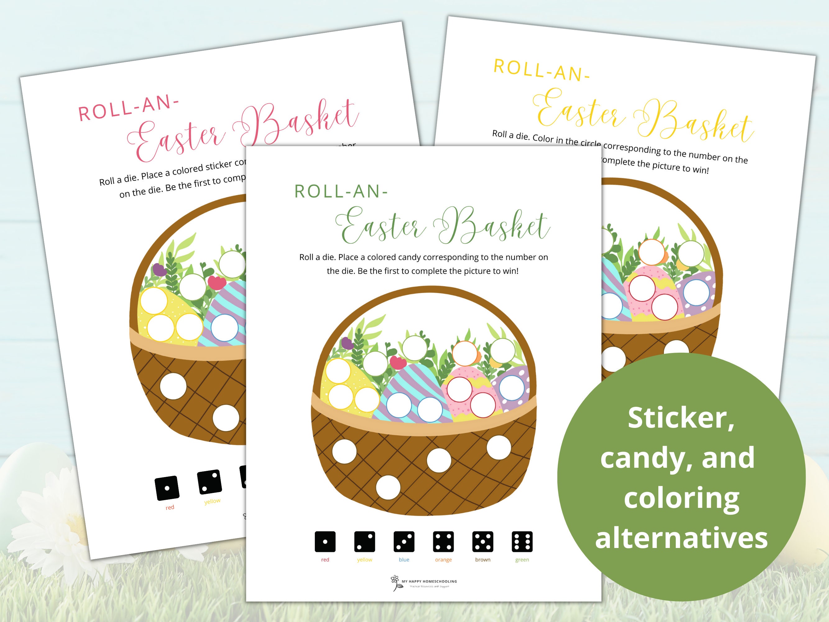 Roll-an-easter Basket Dice Game, Easter Game Printable, Easter ...