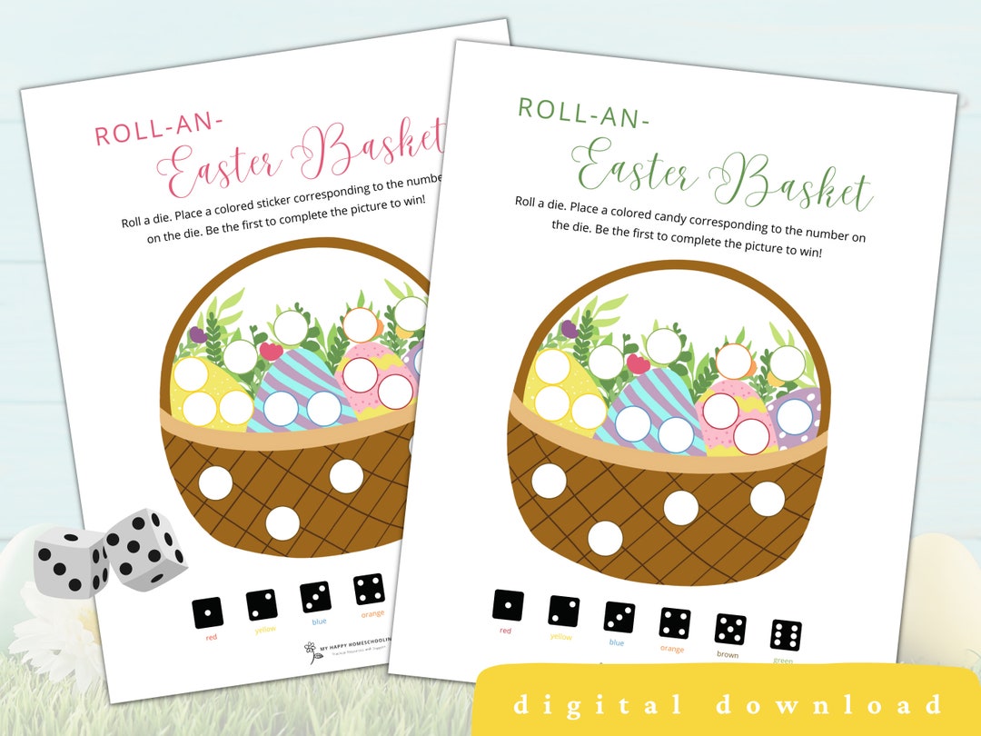 Roll-an-easter Basket Dice Game, Easter Game Printable, Easter ...