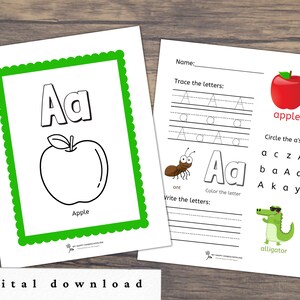 Alphabet Worksheets Kindergarten Workbook Preschool - Etsy