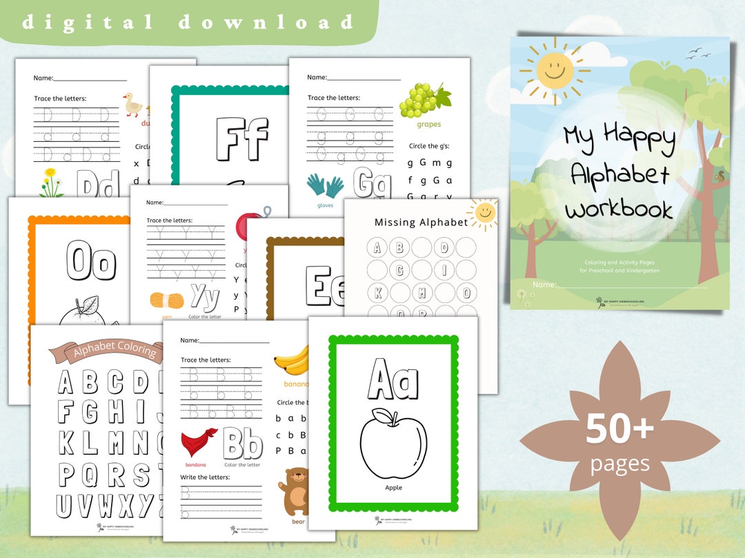 Alphabet Worksheets, Kindergarten Workbook, Preschool Workbook ...