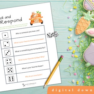 Easter Roll-and-respond Printable Dice Game Activity Page for Kids ...