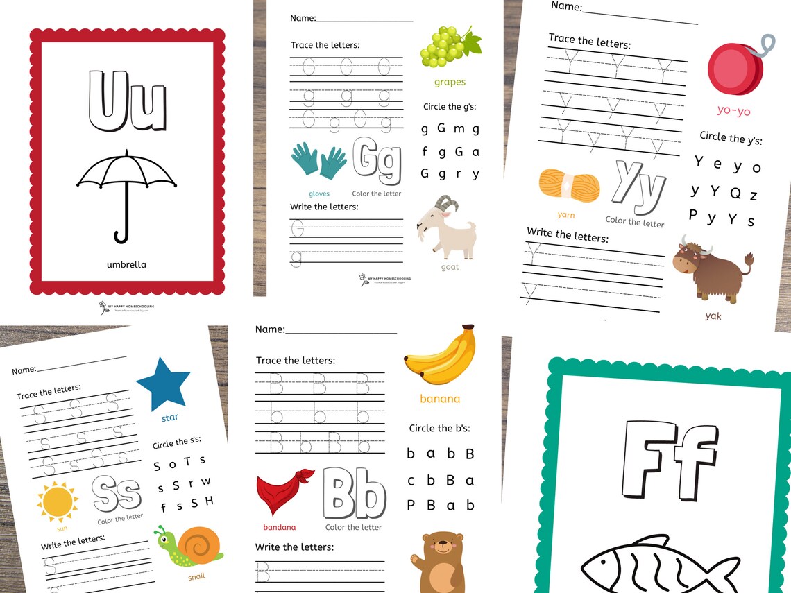 Alphabet Worksheets Kindergarten Workbook Preschool - Etsy