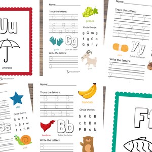 Alphabet Worksheets Kindergarten Workbook Preschool - Etsy