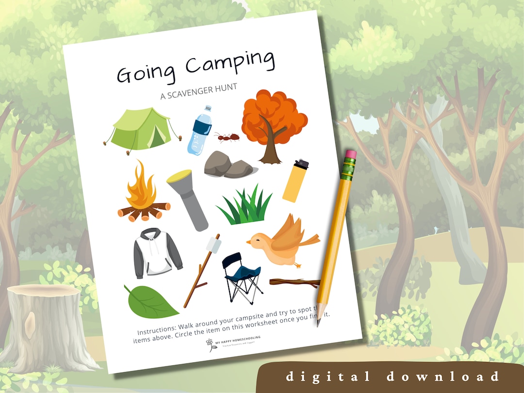 Going Camping Scavenger Hunt Printable, Camping Printable, Camping ...