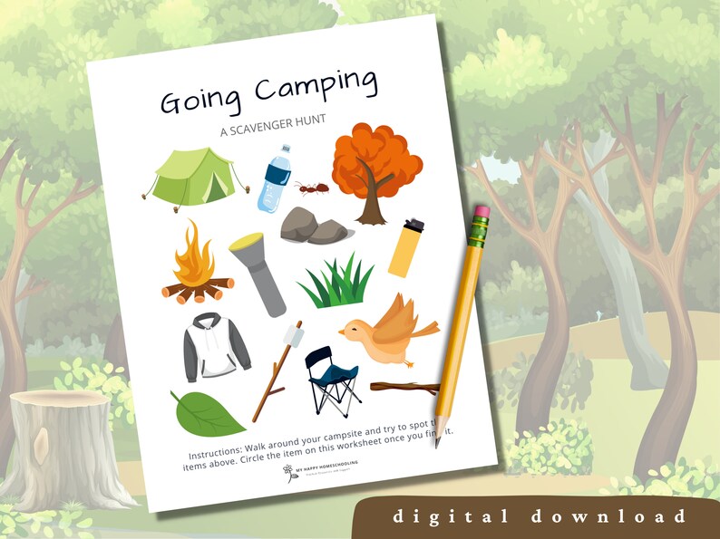 Going Camping Scavenger Hunt Printable, Camping Printable, Camping ...