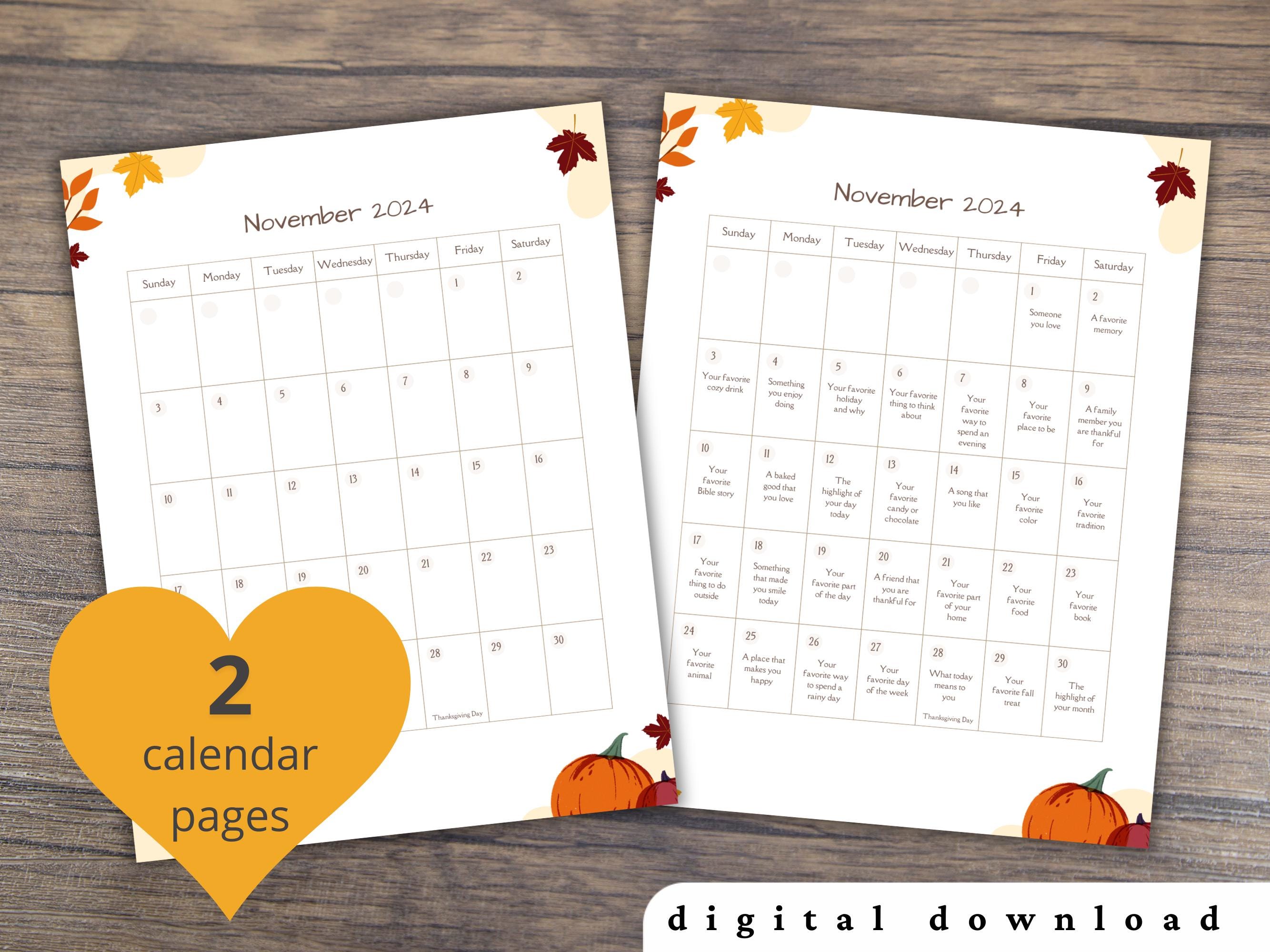 Gratitude Journal Printable for Kids, Thankfulness Journal, 30 Day ...