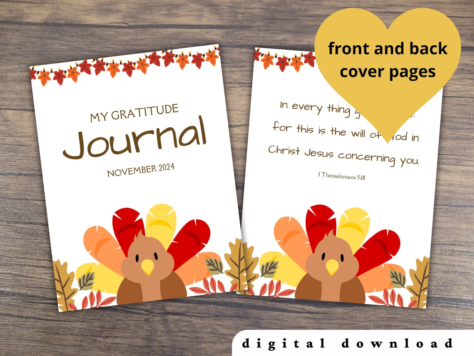 Gratitude Journal Printable for Kids, Thankfulness Journal, 30 Day ...