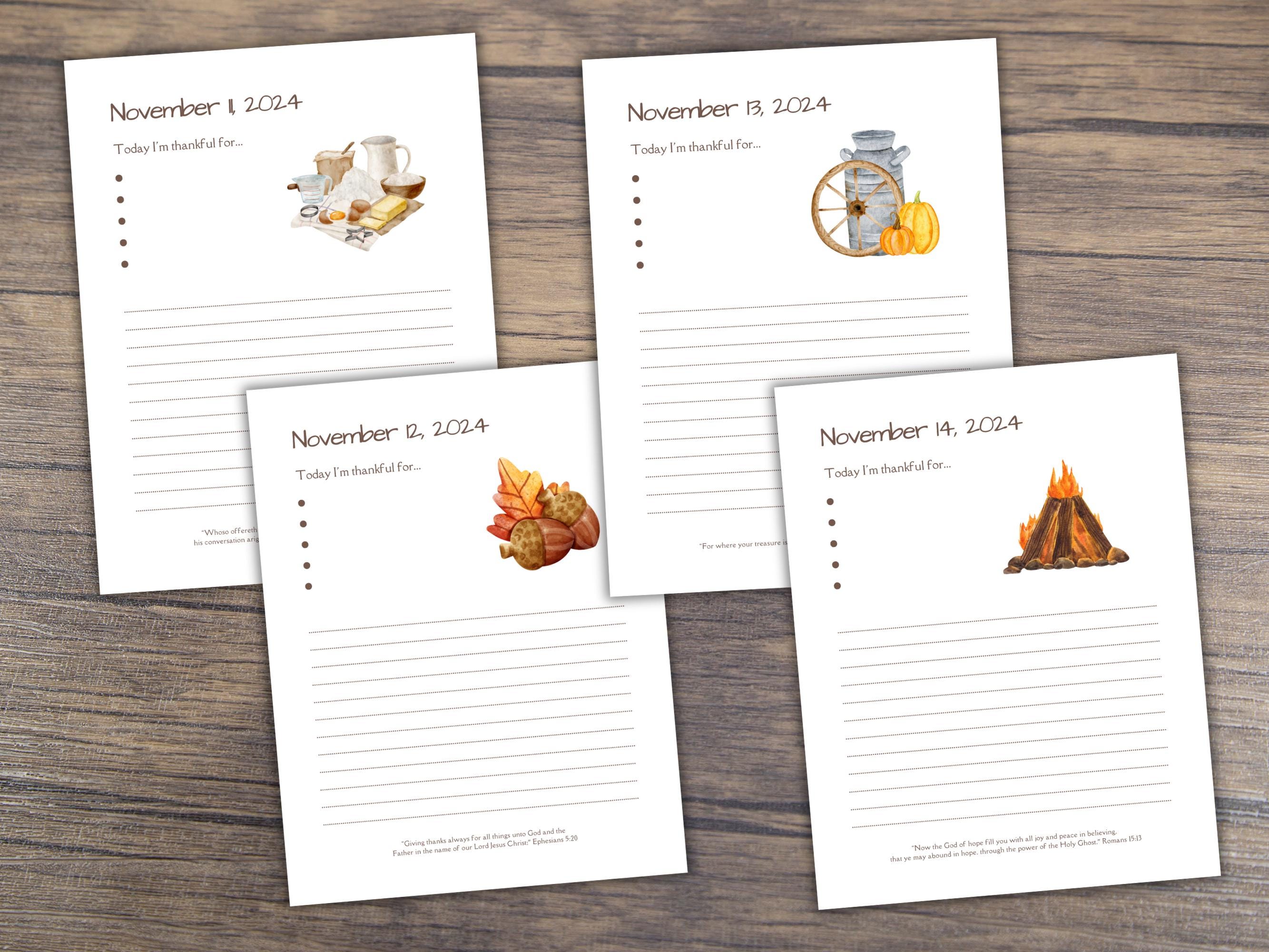 Gratitude Journal Printable for Kids, Thankfulness Journal, 30 Day ...