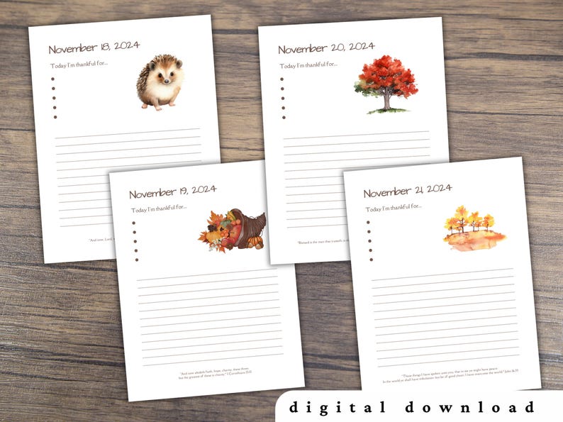 Gratitude Journal Printable for Kids, Thankfulness Journal, 30 Day ...