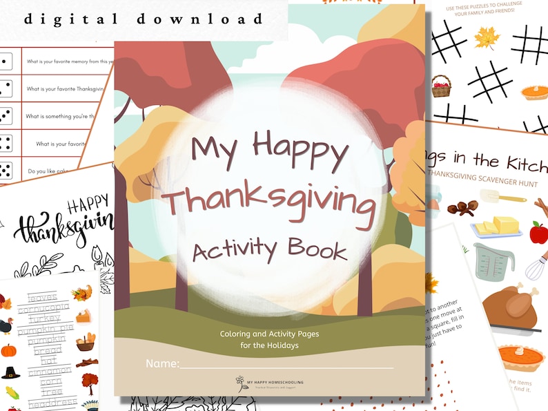 Thanksgiving Activity Book, Thanksgiving Printables, Printable ...