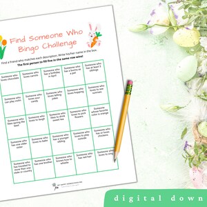 Easter Bingo "find Someone Who" Printable Activity Page for Kids ...