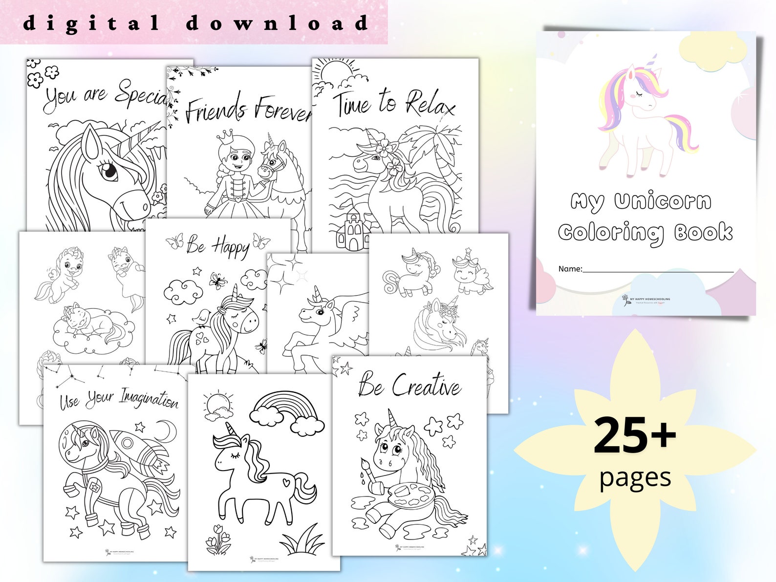 25 Unicorn Coloring Pages, Unicorn Printable Coloring Pages, Unicorn ...