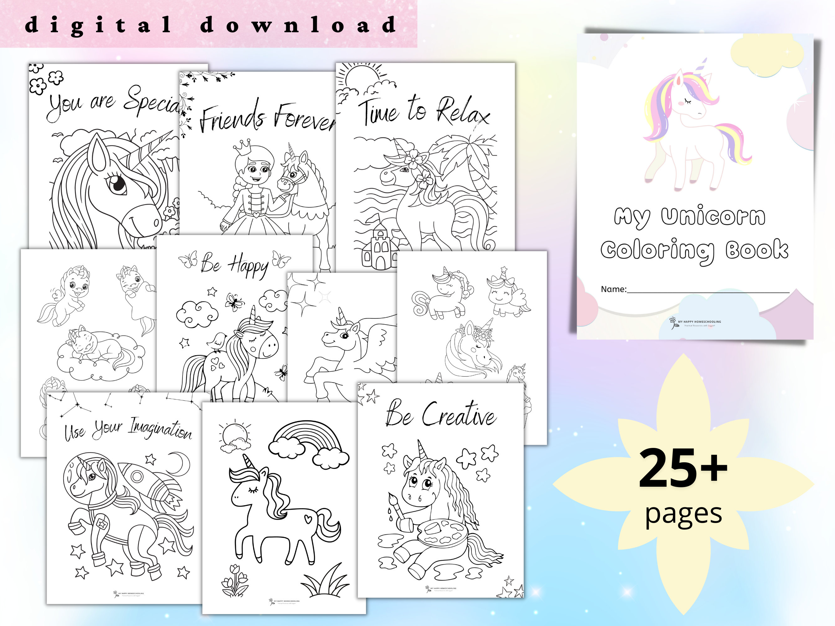 25 Unicorn Coloring Pages, Unicorn Printable Coloring Pages, Unicorn ...