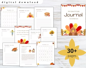 Printable 30 Days of Thanksgiving Challenge for November, Gratitude ...
