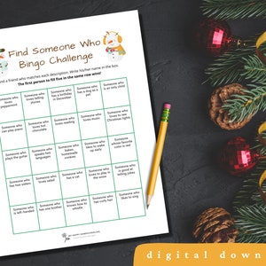 Christmas Bingo Printable, Find Someone Who Christmas Bingo Printable ...