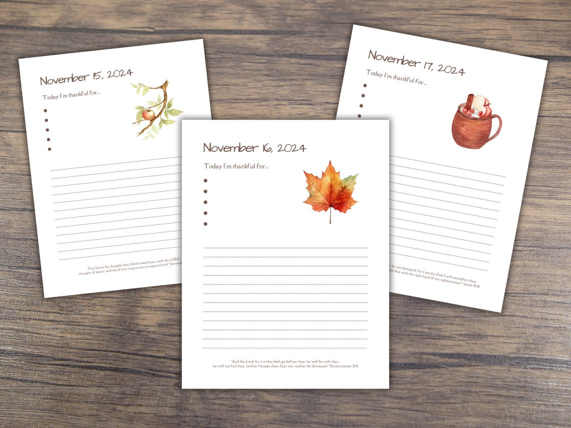 Gratitude Journal Printable for Kids, Thankfulness Journal, 30 Day ...